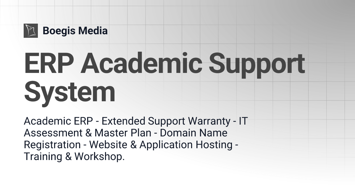 ERP Academic Support System | Boegis Media